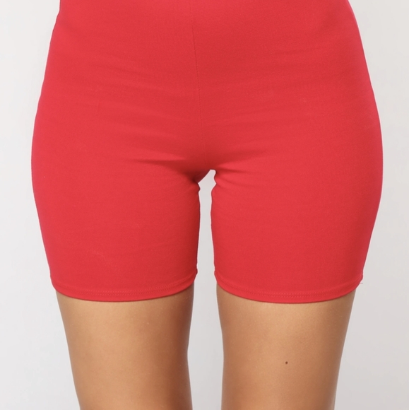 Fashion Nova | Shorts | Nwt Fashionnova Red Mini Biker Shorts | Poshmark